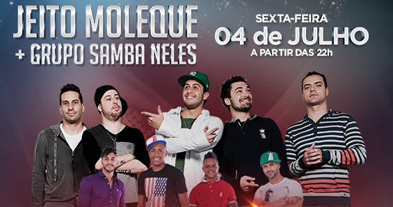 Apresentação dos grupos Jeito Moleque e Samba Neles no palco do Santa ...