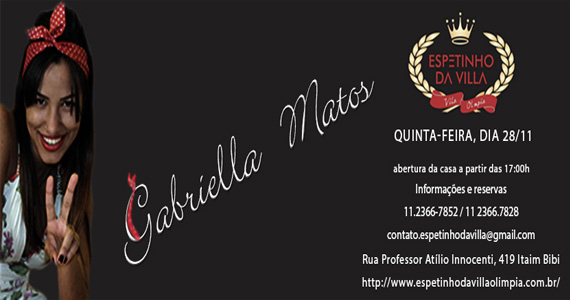 Espetinho da Villa Olímpia recebe show de Gabriella Matos, ex ...